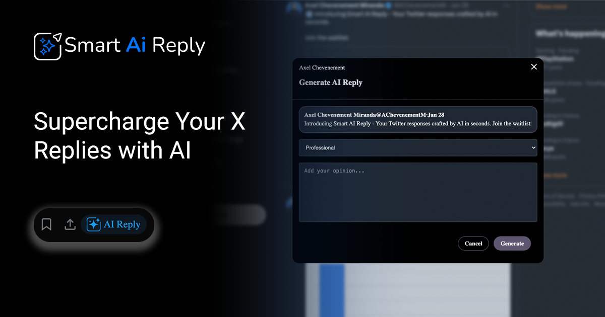 Smart AI Reply | AI-Powered X (Twitter) Reply Assistant